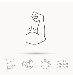 Biceps muscle icon bodybuilder strong arm sign Vector Image