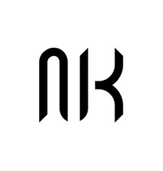 Initial letter nk logo design template creative Vector Image