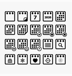 Calendar icons set with dates from 1 to 31 Vector Image