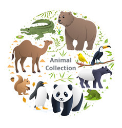 Hand-drawn wild animals collection Royalty Free Vector Image