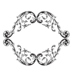 Baroque shield drawing Royalty Free Vector Image