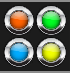 Red glass button shiny round 3d web icon Vector Image