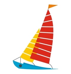 Retro yacht boat sailing Royalty Free Vector Image