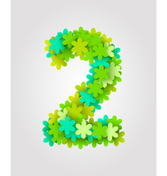 Floral numbers colorful flowers number 2 Vector Image