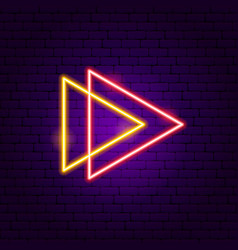 Triangle arrow neon sign Royalty Free Vector Image