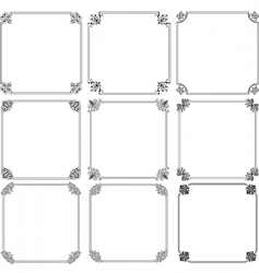 Collection of simple square frame with elements Vector Image