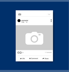 Instagram empty photo frame isolated Royalty Free Vector