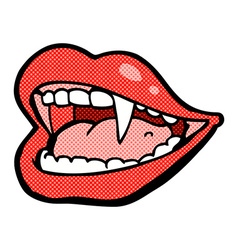 Vampire red lips icon evil and fear symbol Vector Image