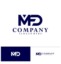 Letter m d logo design template initial md Vector Image