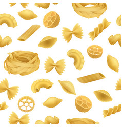All types of outlined pasta seamless pattern Vector Image