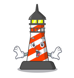 Gamer lighthouse on the beach mascot Royalty Free Vector