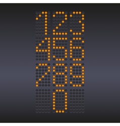 Digital led font alphabet letters and numbers Vector Image