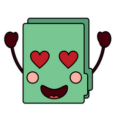 Angry file folder kawaii icon image Royalty Free Vector