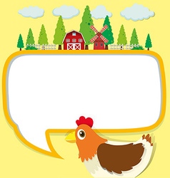 Border template with farm animals in background Vector Image