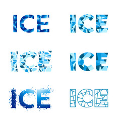 Pieces of ice set cold frozen block icy cliff Vector Image
