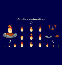 Cartoon fire flame sheet sprite animation Vector Image
