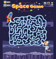 Space maze puzzle game template Royalty Free Vector Image