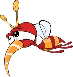 Cartoon of red fly insect Royalty Free Vector Image