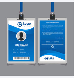 Abstract soft blue curve id card design Royalty Free Vector