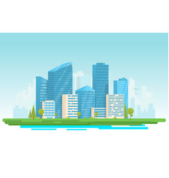 Building set and skyscrapers Royalty Free Vector Image