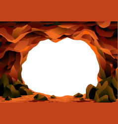 Cave landscape summer nature scene Royalty Free Vector Image