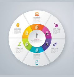Circle chart infographic template Royalty Free Vector Image
