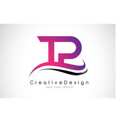 Red and black tp t p letter logo design creative Vector Image