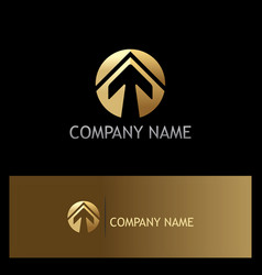 Home location gps gold logo Royalty Free Vector Image