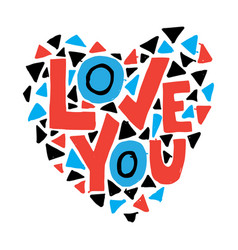 Love you hand lettering Royalty Free Vector Image