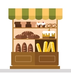 Isolated wooden bakery stall Royalty Free Vector Image