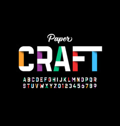Paper style font design Royalty Free Vector Image