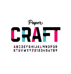Paper style font design Royalty Free Vector Image