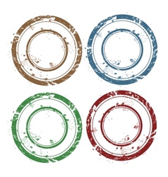 Blank round grungy label retro postal stamp Vector Image