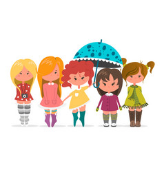 Girls set portraits Royalty Free Vector Image - VectorStock
