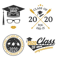 Graduation class ceremony 2020 greeting cards Vector Image