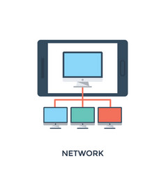Bus network topology lan design networking Vector Image