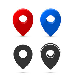 Map symbol icon set black Royalty Free Vector Image