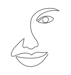 Beautiful woman face hand drawn Royalty Free Vector Image