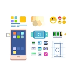 Responsive layout vertical display mobile phone Vector Image