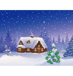 Christmas night scene Royalty Free Vector Image