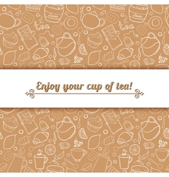 Tea and sweets background Royalty Free Vector Image