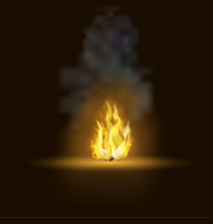 Green magic fire flame bonfire Royalty Free Vector Image