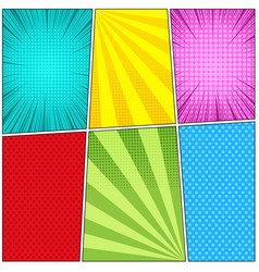 Empty comic page mockup with color background Vector Image