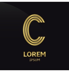 Golden greek symbol circle sign Royalty Free Vector Image