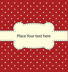 Scrap card with polka dot and frame Royalty Free Vector