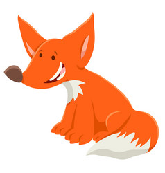 Cute smiling red fox cartoon Royalty Free Vector Image