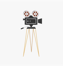 Cinema movie camera side view template Royalty Free Vector