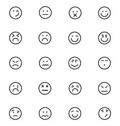 Smiley faces icons set Royalty Free Vector Image