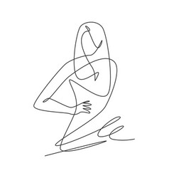 One single line drawing woman beauty abstract Vector Image