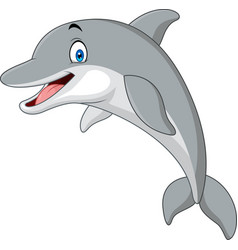 Cute cartoon dolphin Royalty Free Vector Image